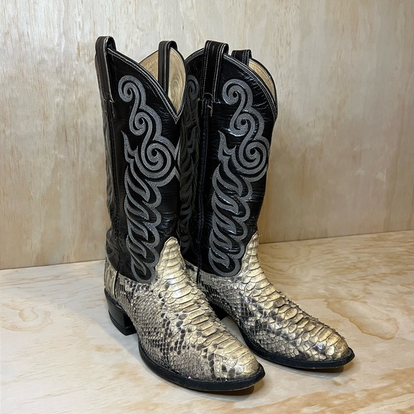 Tony Lama | Shoes | Vintage Tony Lama Python Snakeskin Boots | Poshmark